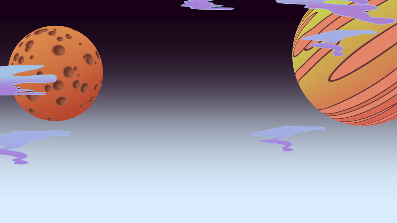 Premium stock video - Cartoon animation background with moon and planet ...