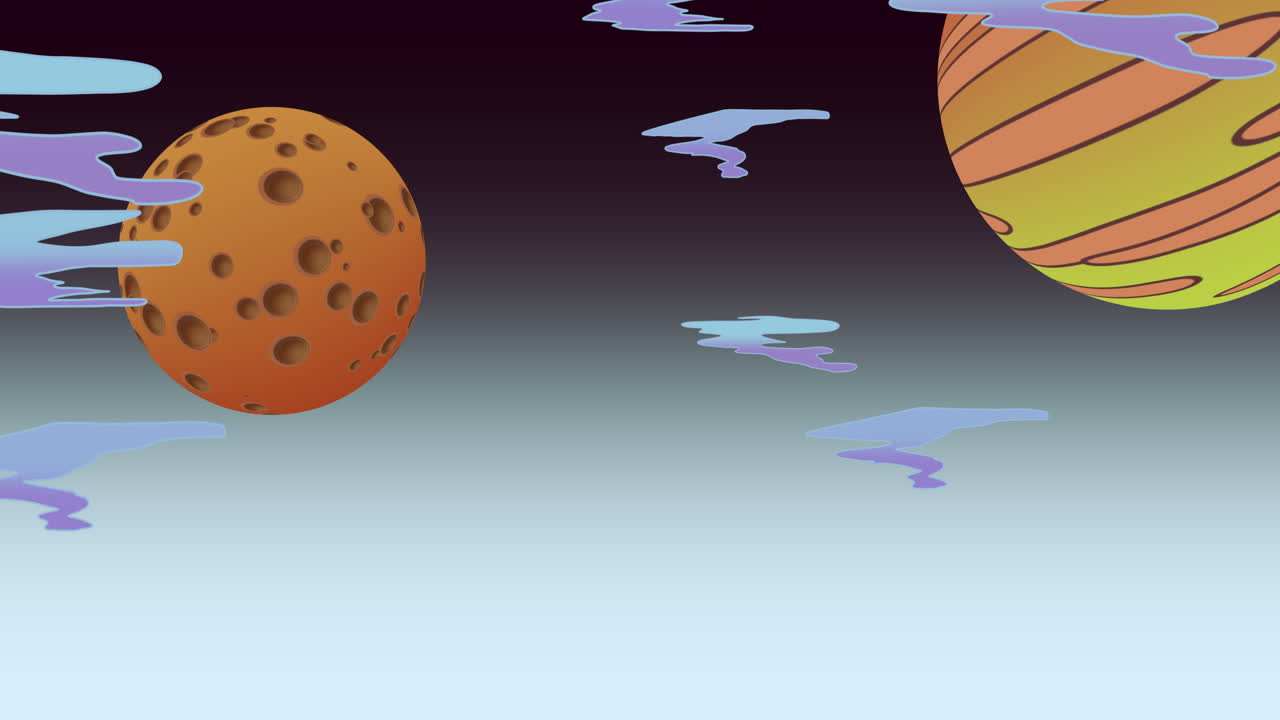 Premium stock video - Cartoon animation background with moon and planet ...
