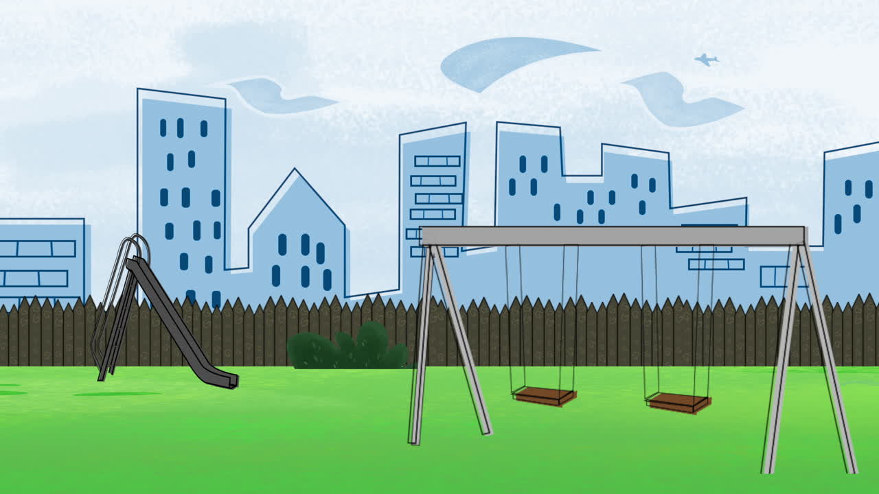 Vídeo Premium - Fondo de animación de dibujos animados con edificios y ...