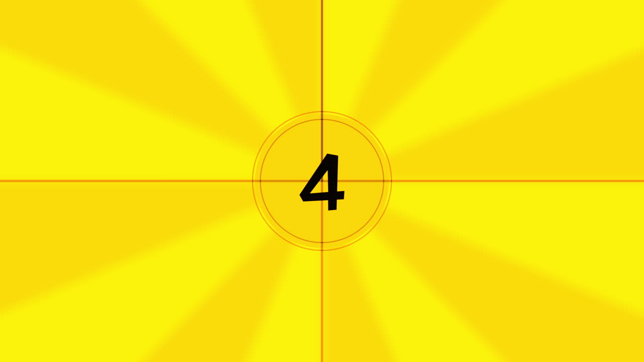 Premium stock video - Motion yellow digital film countdown in modern style