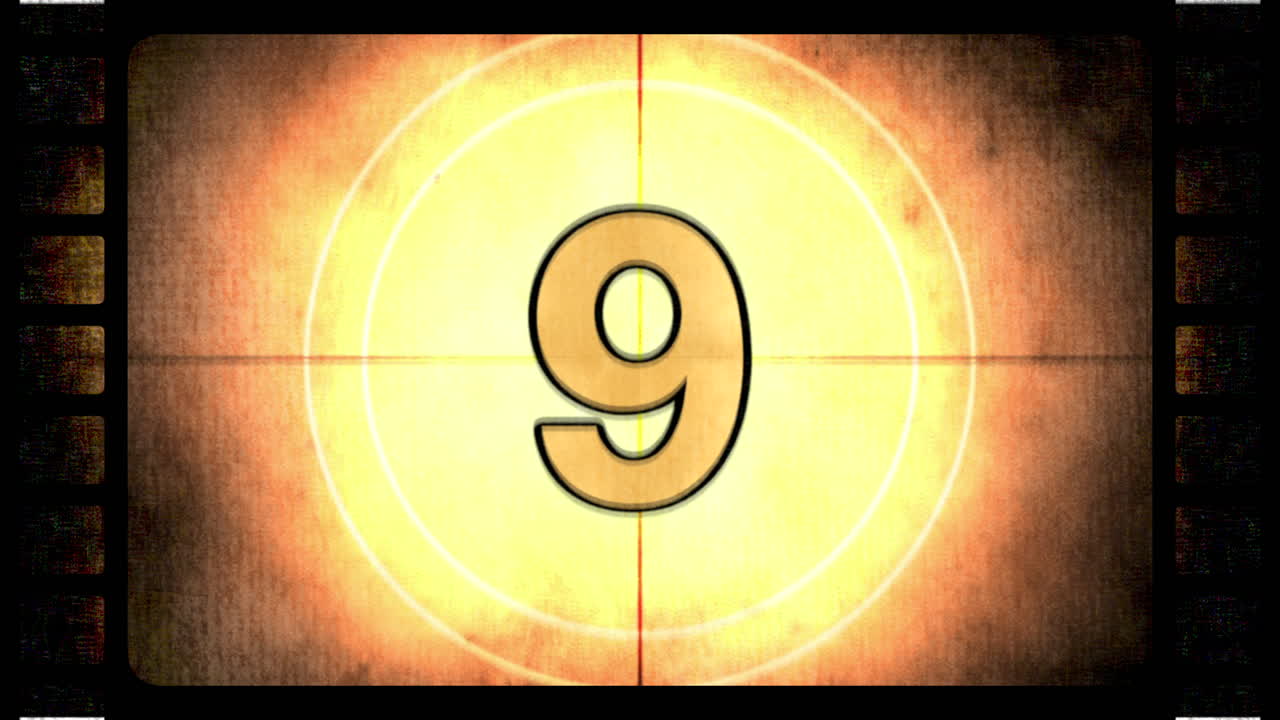 Premium stock video - Motion retro film countdown in 80 and 90s style 25