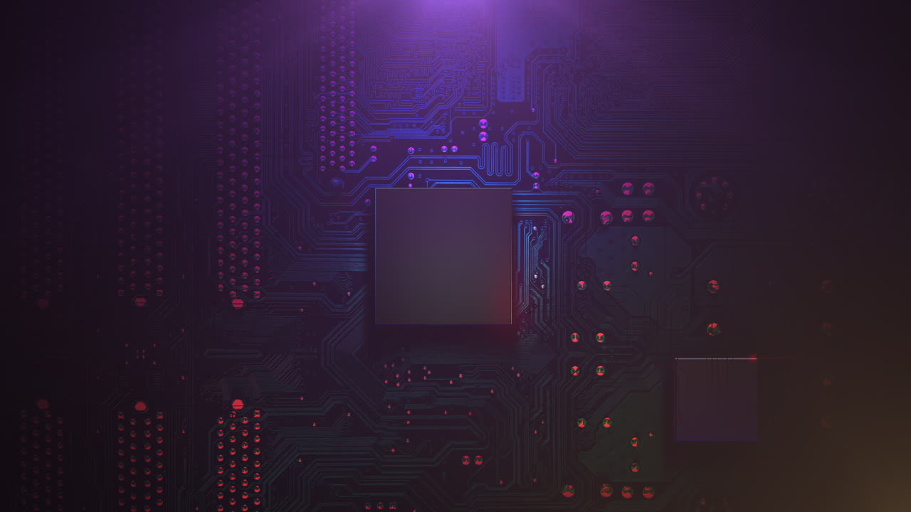 Premium stock video - Cyberpunk animation background with computer chip ...
