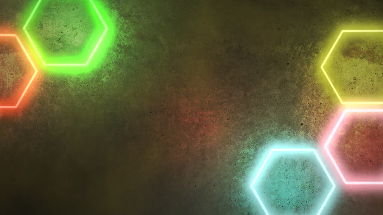 Premium stock video - Motion colorful neon lights on wall 1