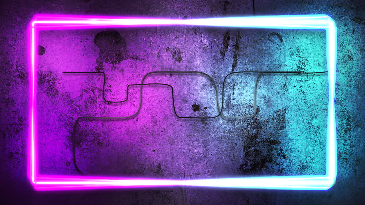 Premium stock video - Motion colorful neon lights on wall with abstract ...