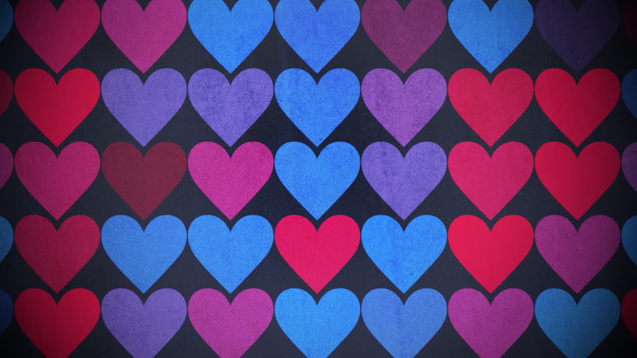 Premium stock video - Motion colorful hearts pattern 8