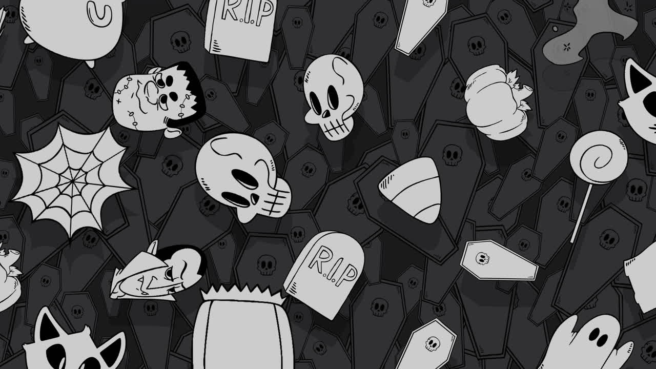 Premium stock video - Halloween background animation with pumpkins 1
