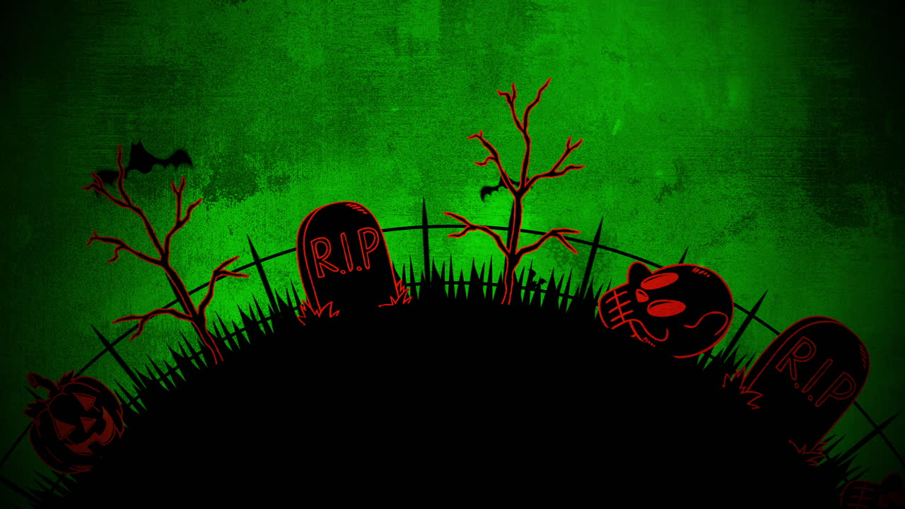 Premium stock video - Halloween background animation with coffins