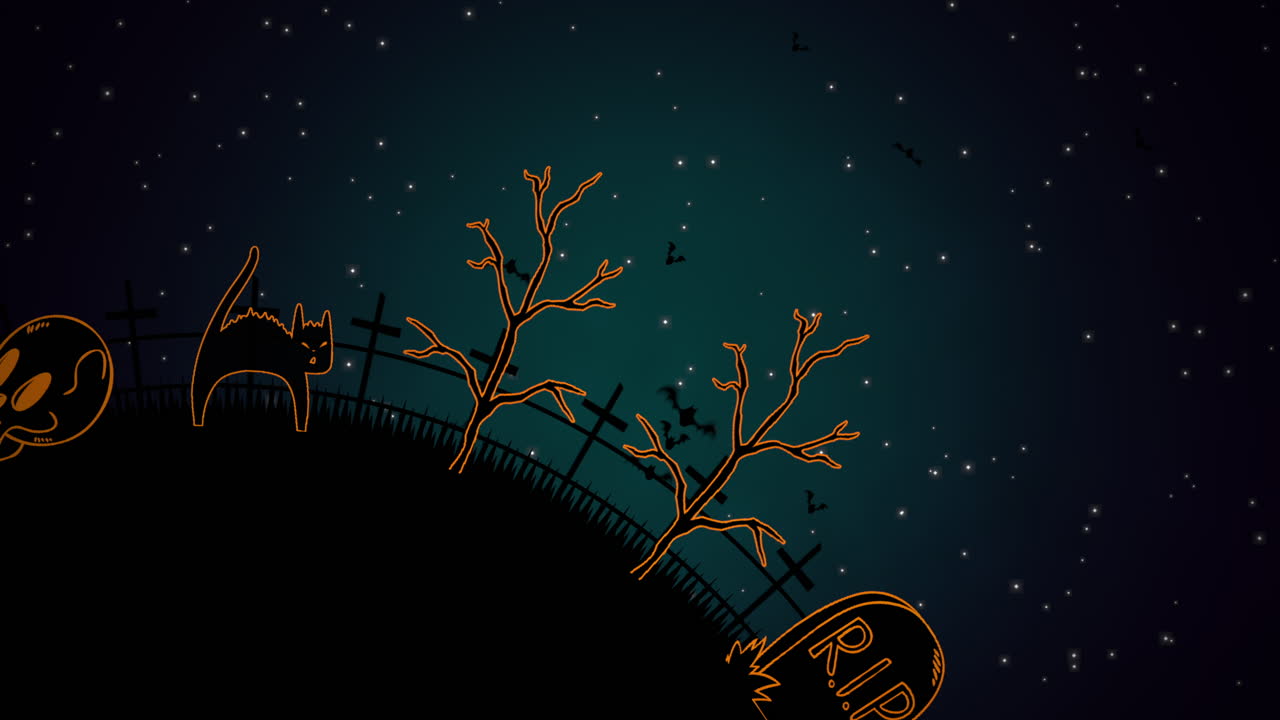 Premium stock video - Halloween background animation with coffins 5