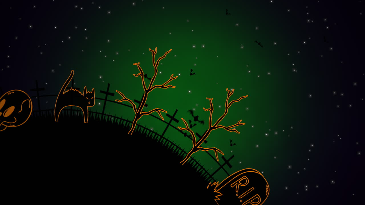 Premium stock video - Halloween background animation with coffins 6
