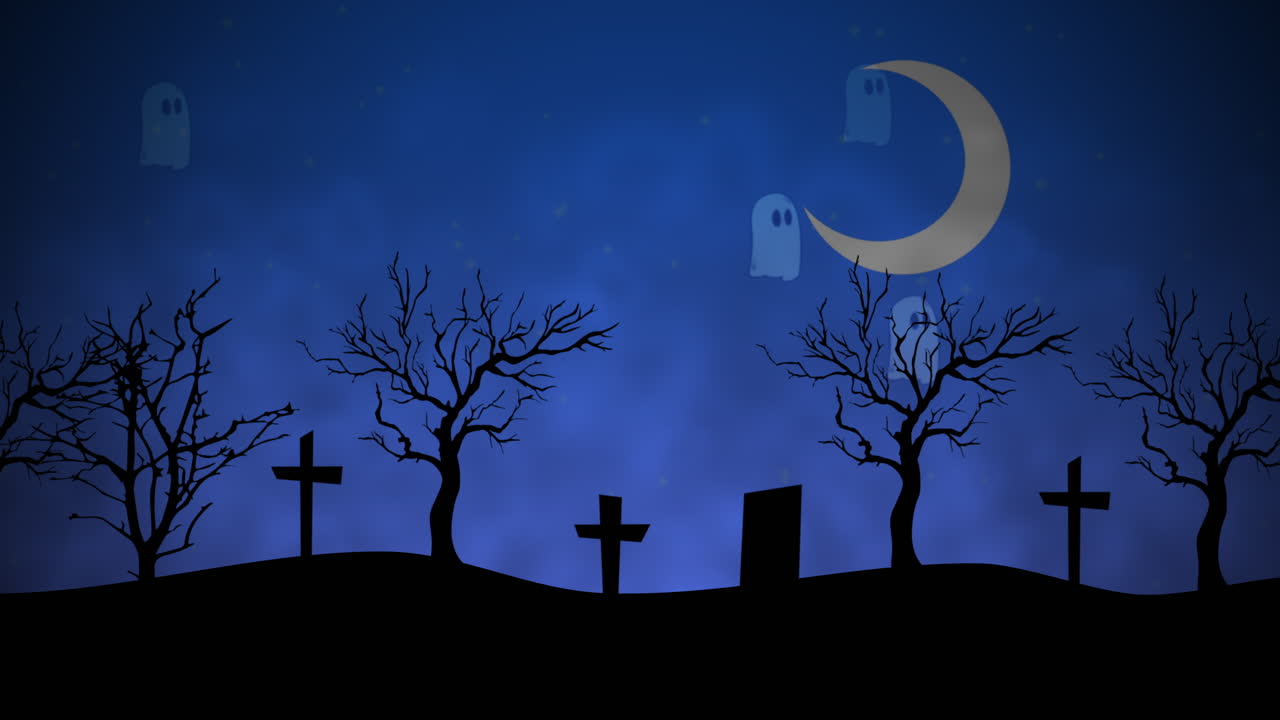 Premium stock video - Halloween background animation with ghosts in ...