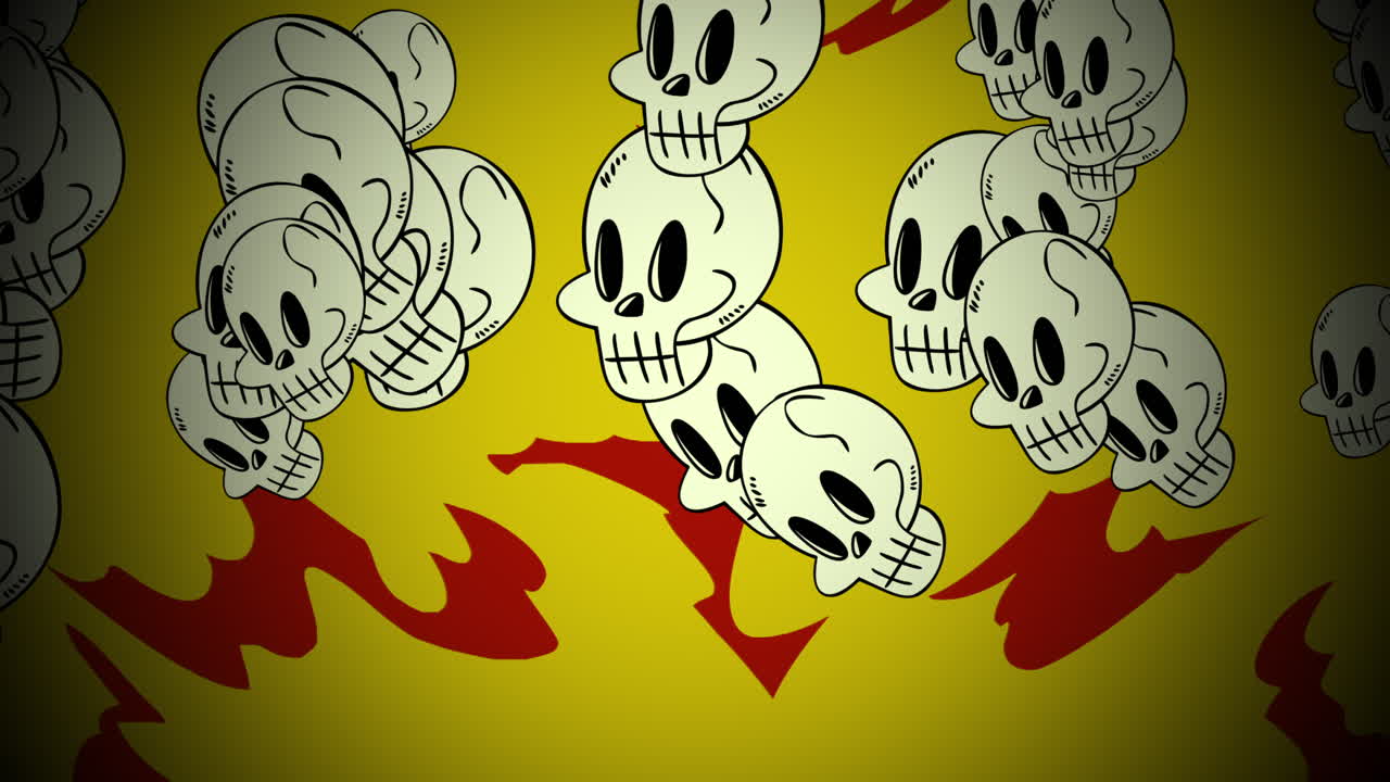 Premium stock video - Halloween background animation with skulls 1