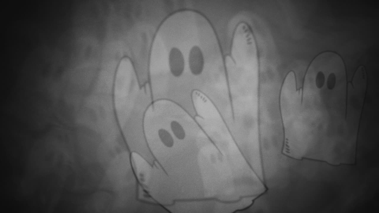 Premium stock video - Halloween background animation with ghosts