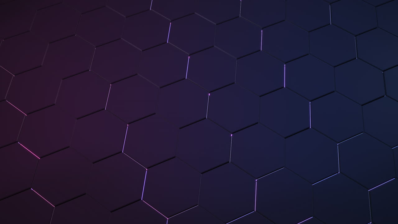Premium stock video - Motion dark black hex grid background 3
