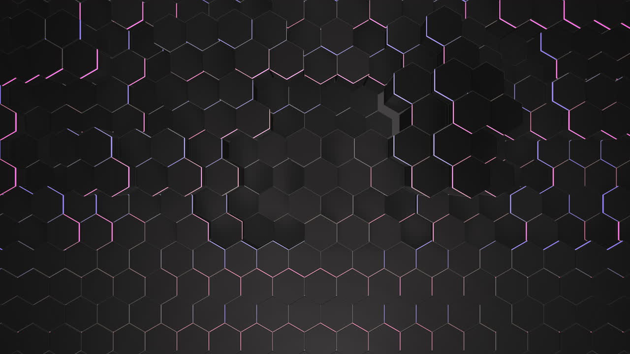 Premium stock video - Motion dark black hex grid background 19