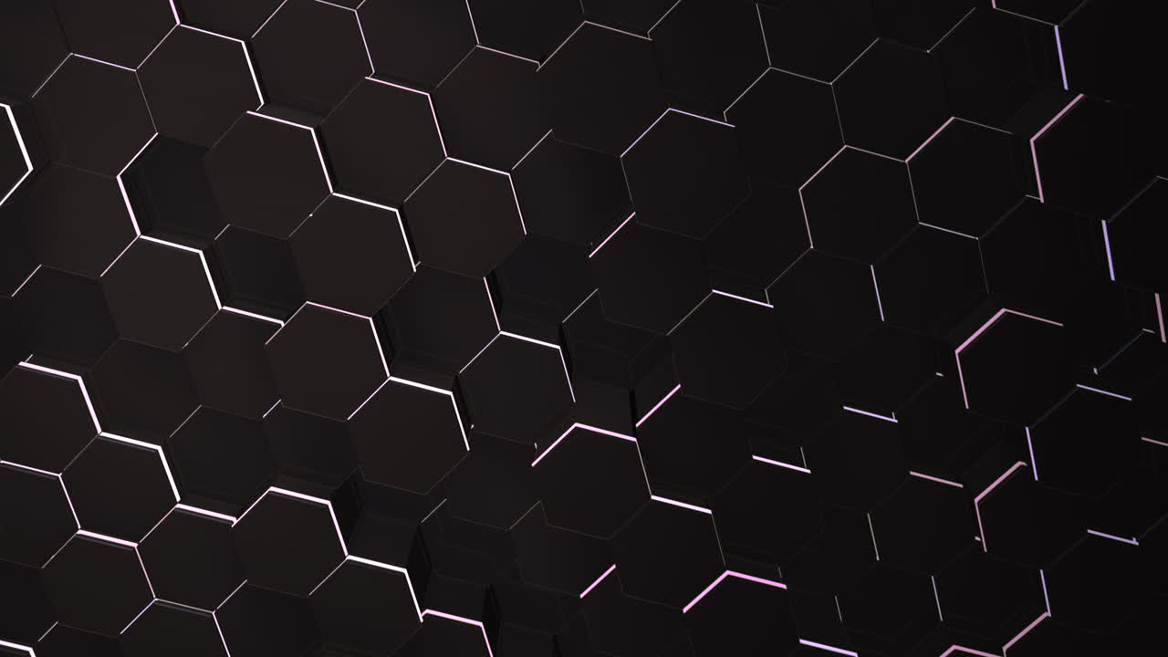 Premium stock video - Motion dark black hex grid background 24