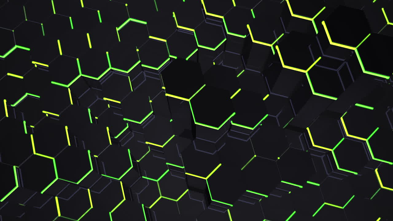 Premium stock video - Motion dark black hex grid background 18