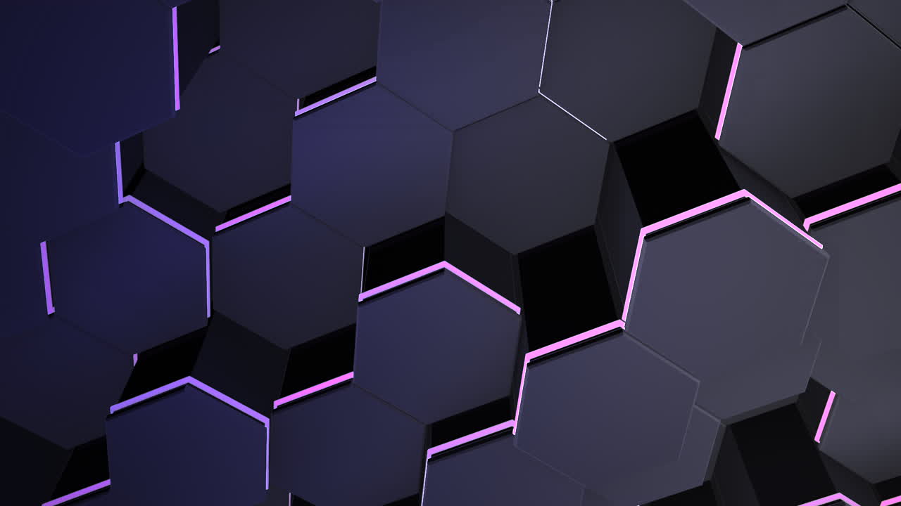 Premium stock video - Motion dark black hex grid background 29
