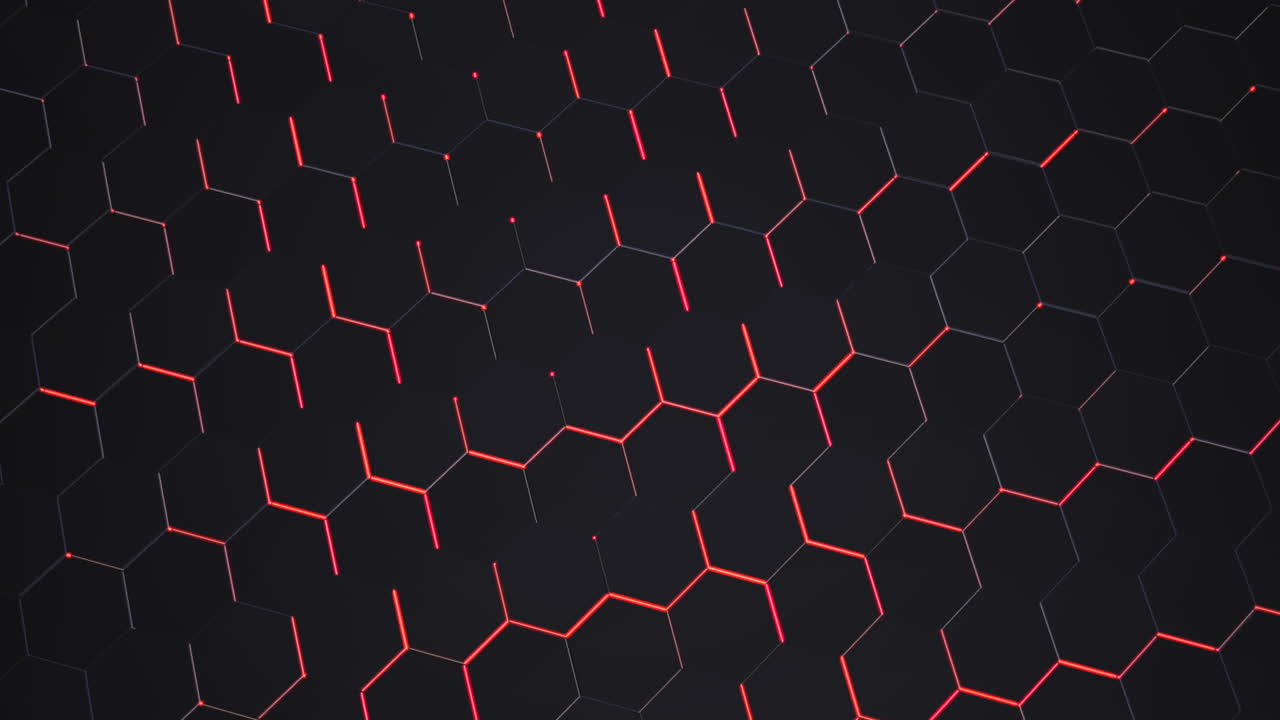 Premium stock video - Motion dark black hex grid background 27
