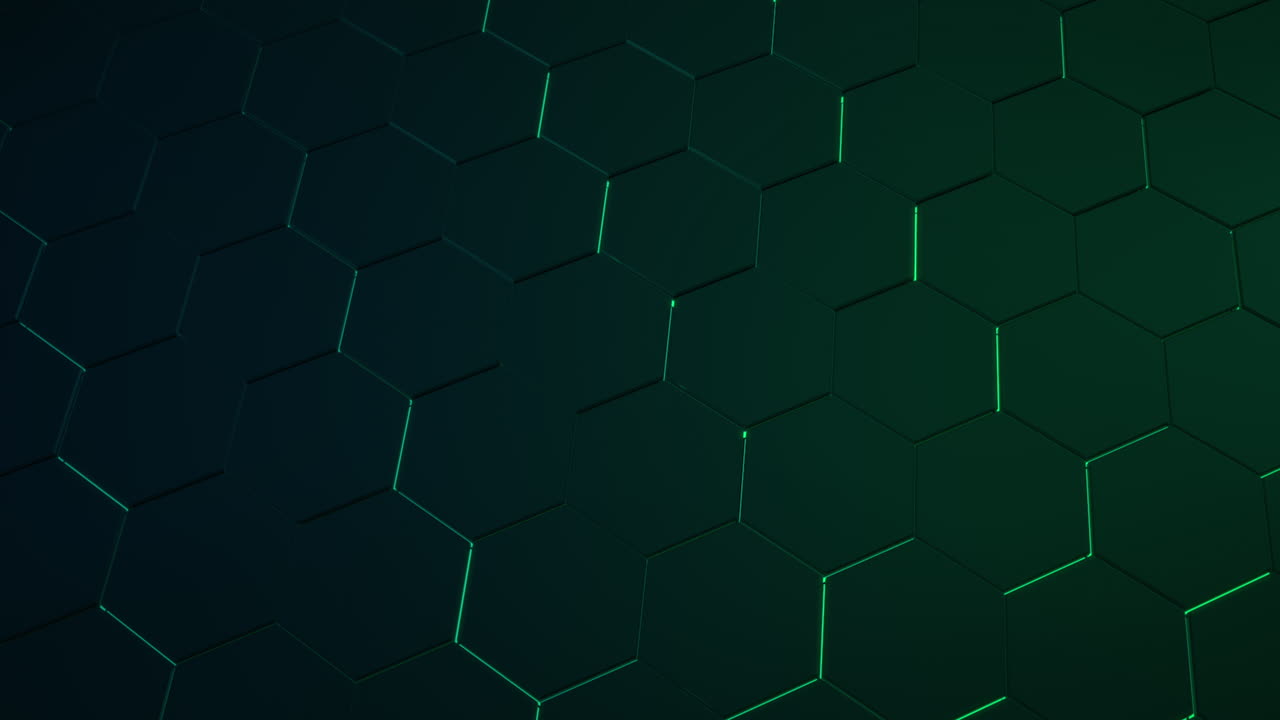 Premium stock video - Motion dark black hex grid background 51