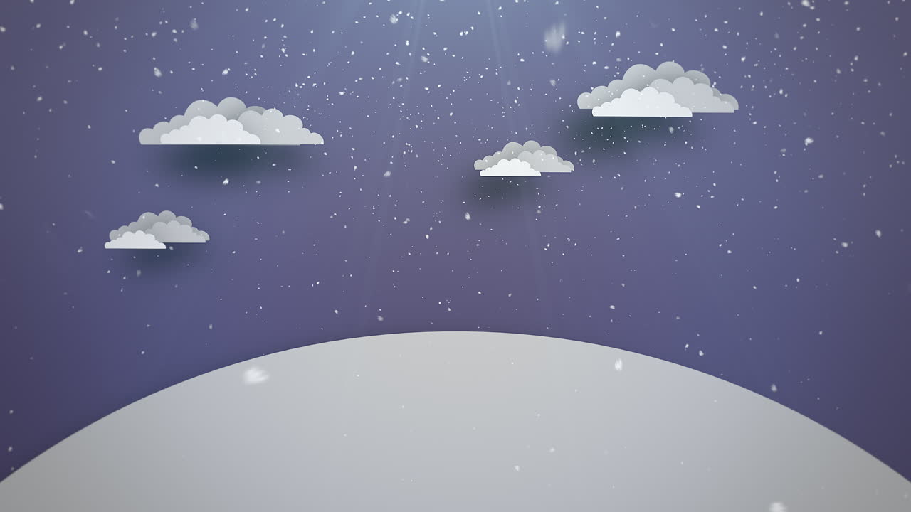 Premium stock video - Animated close up blue sky and clouds and snowing ...