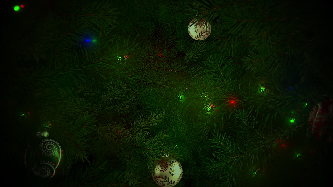 Premium stock video - Animated closeup colorful balls and green tree ...