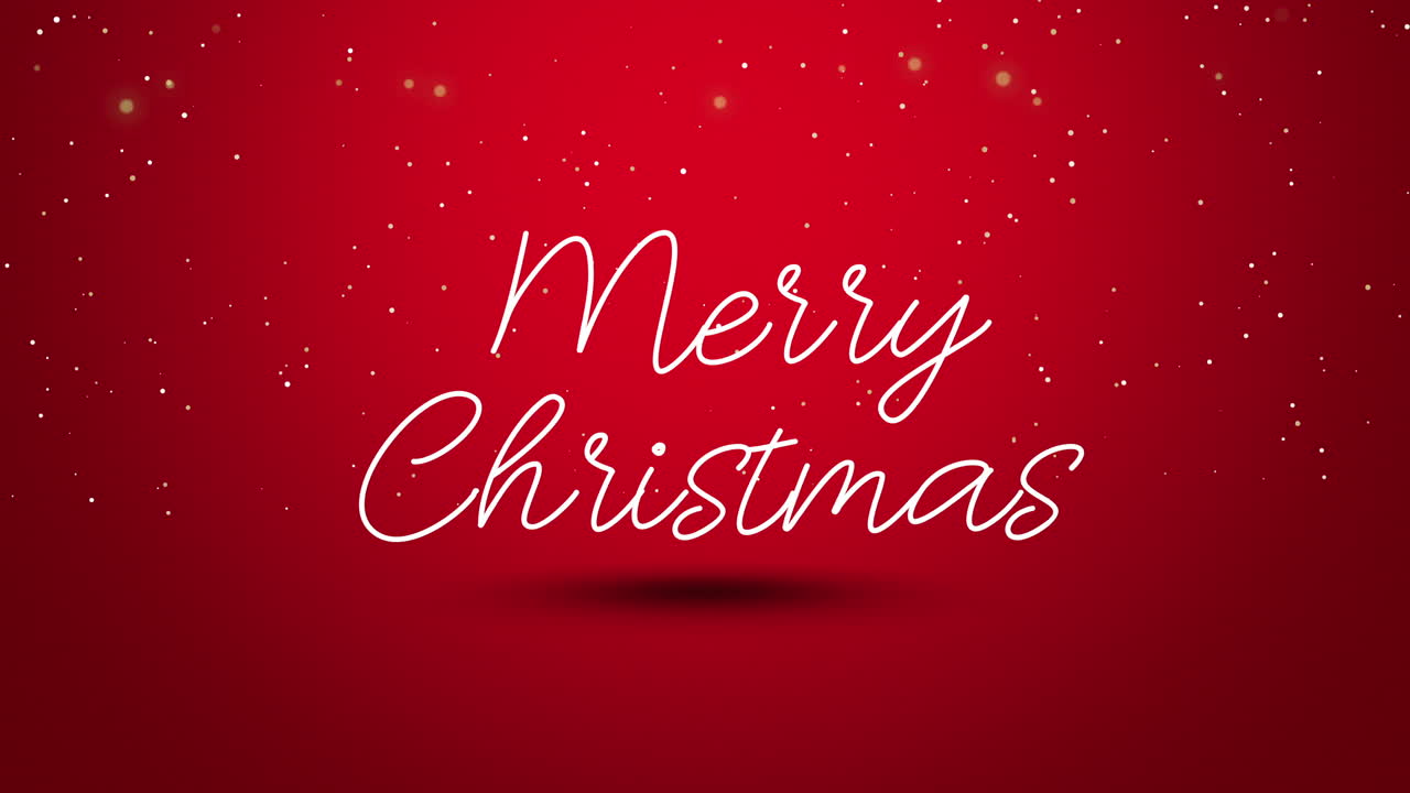 Premium stock video - Animated closeup merry christmas text on red ...