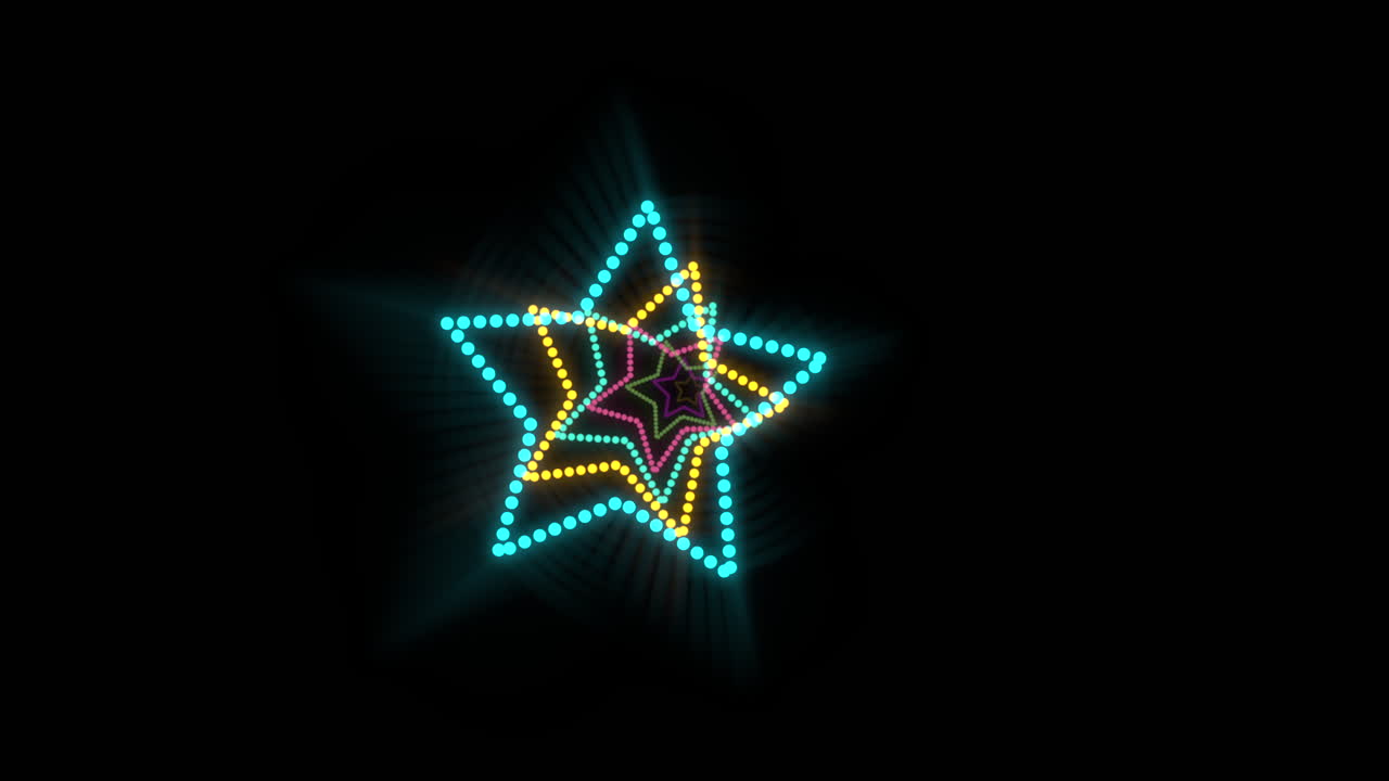 Premium stock video - Motion colorful neon stars 1