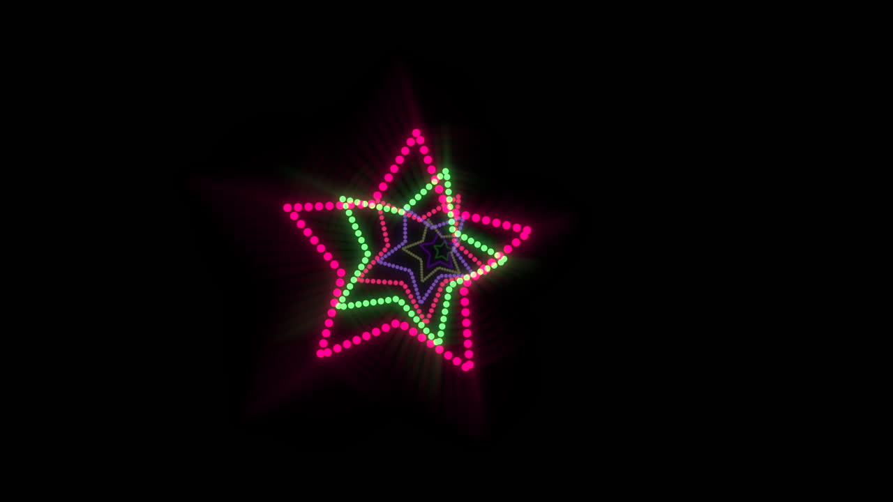 Premium stock video - Motion colorful neon stars 2