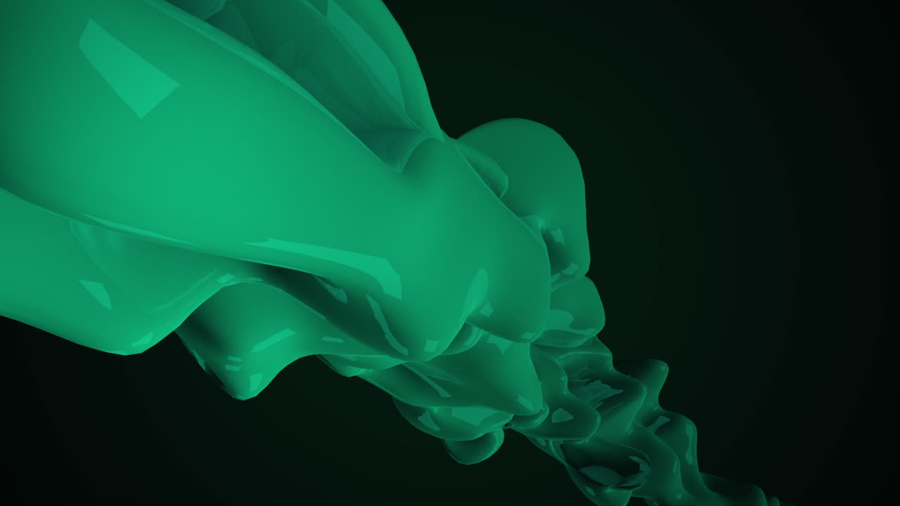 Premium stock video - Motion dark green liquid futuristic shapes