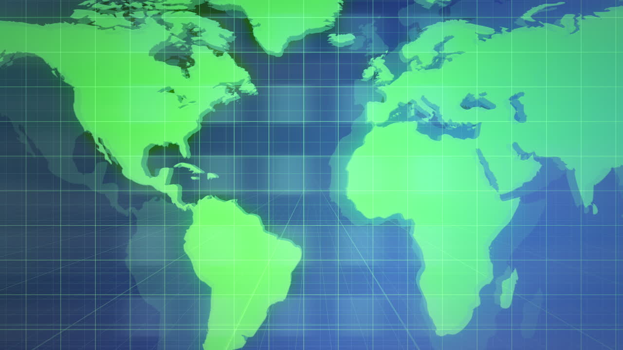 Premium stock video - News intro graphic animation with grid and world map 5