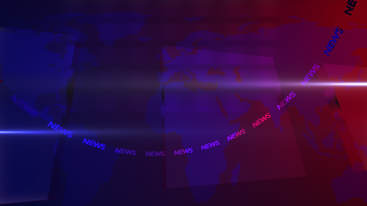 Premium stock video - News intro graphic animation with grid and world map 6