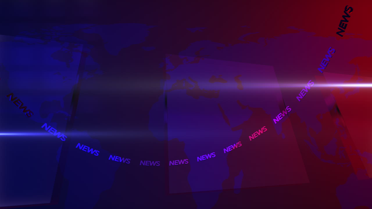 Premium stock video - News intro graphic animation with lines and world map 2