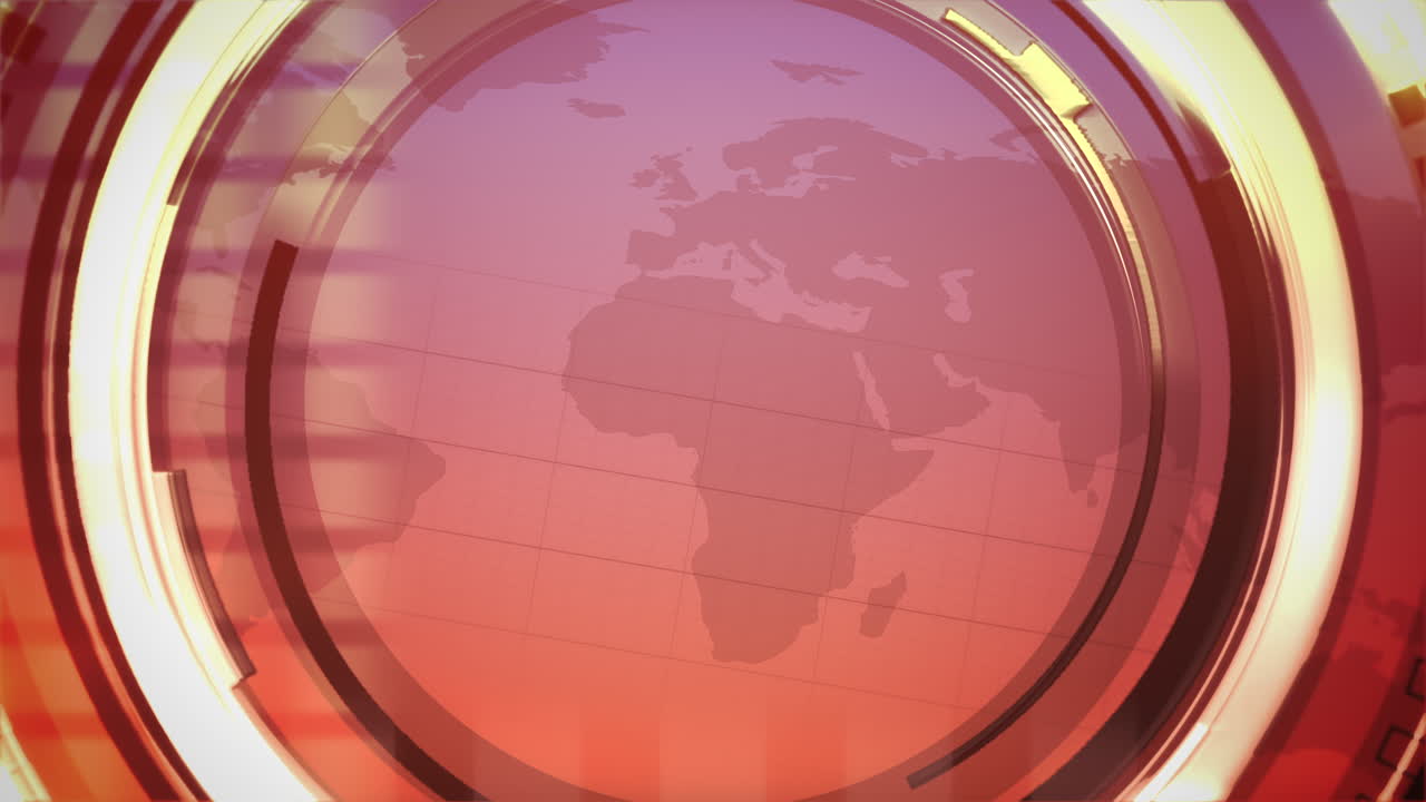 Premium stock video - News intro graphic animation with circles and world map 2