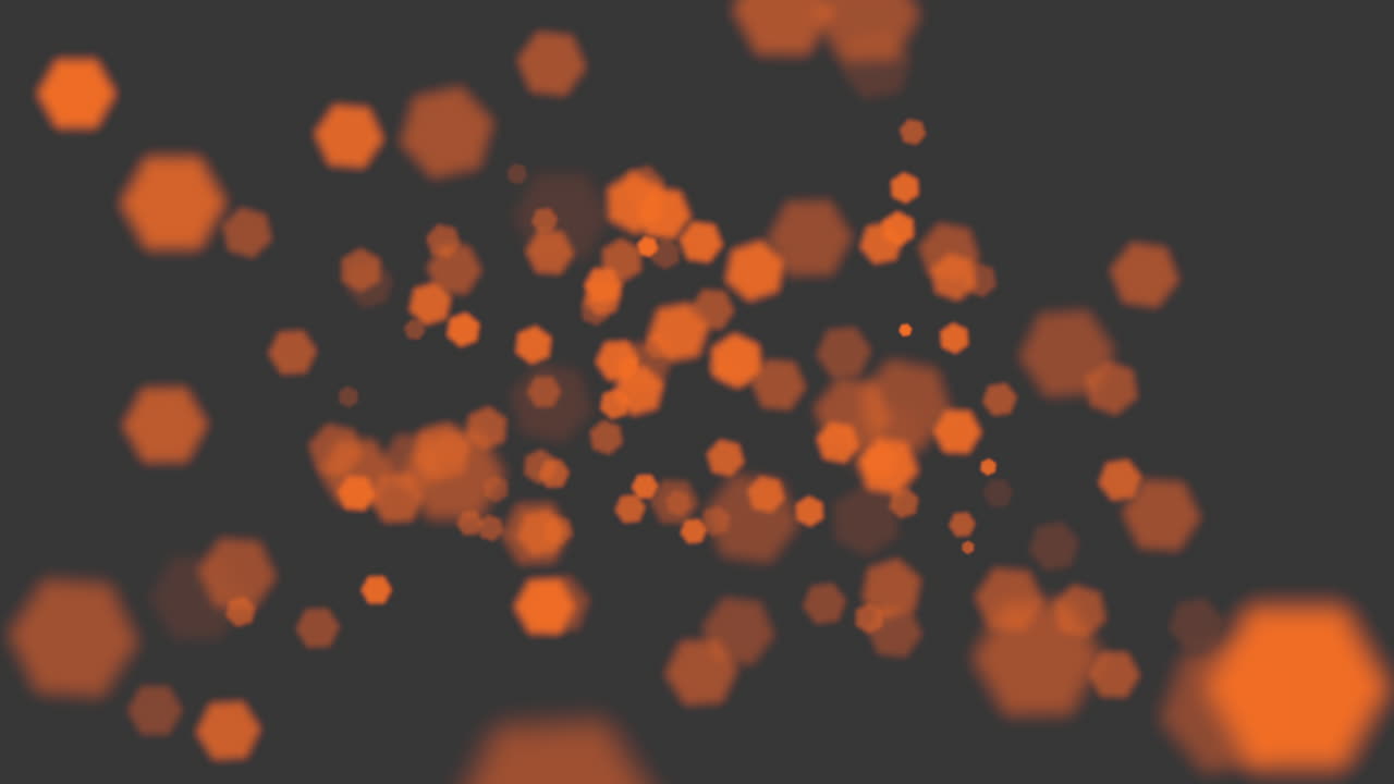 Premium stock video - Animation fly abstract orange bokeh and particles 1