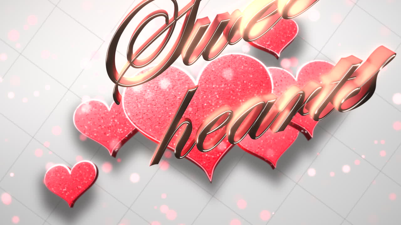 Vídeo Premium - Corazones dulces texto y movimiento corazón romántico ...
