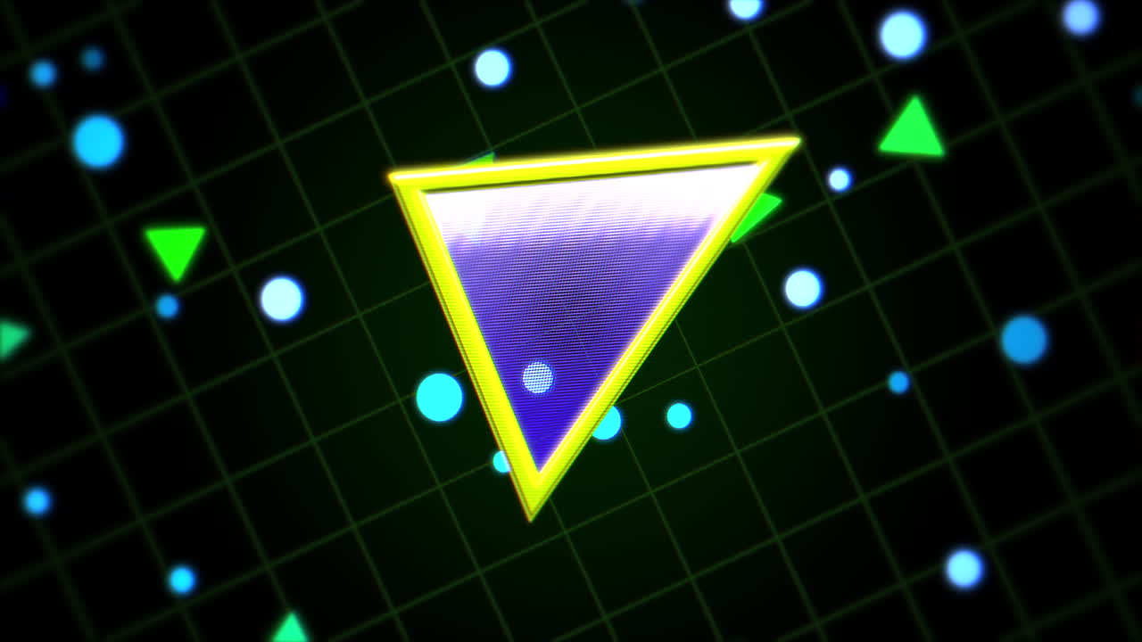 Premium stock video - Motion retro triangle in space with abstract ...