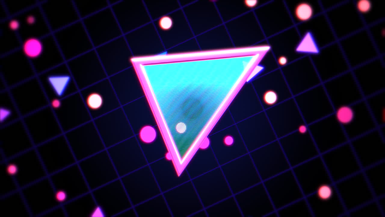 Premium stock video - Motion retro triangles abstract background