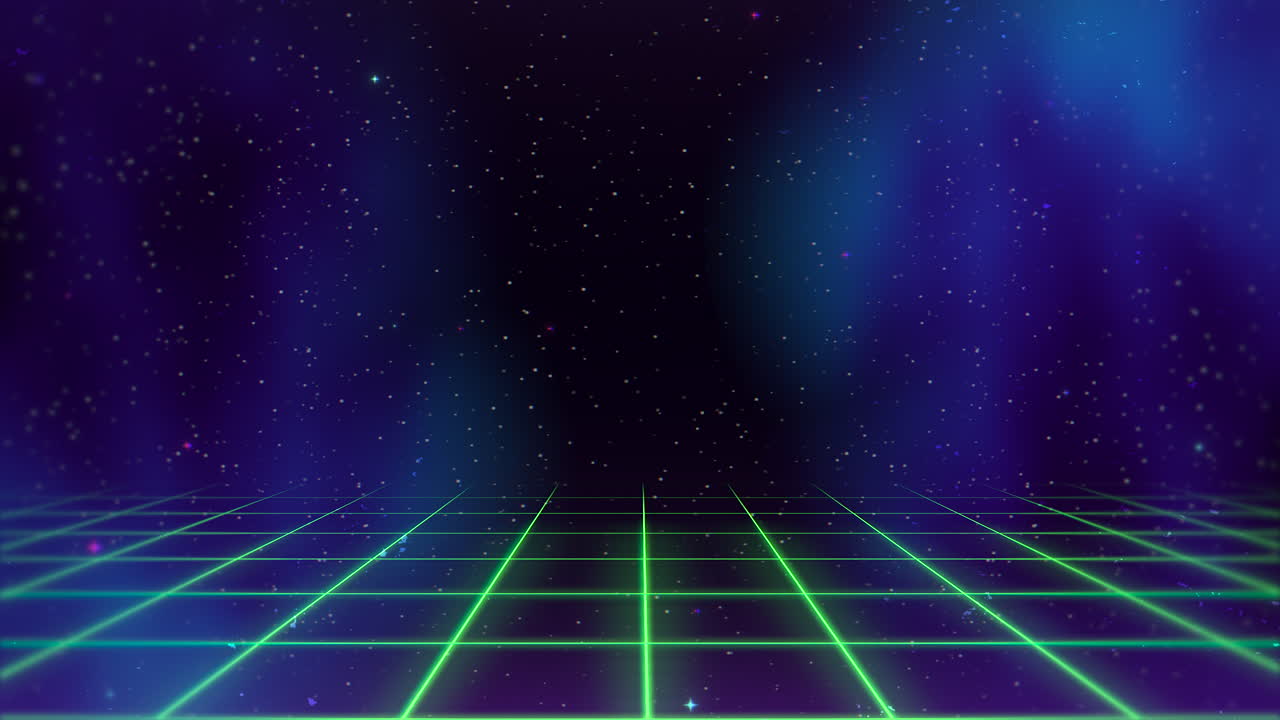 Premium Stock Video Motion Retro Green Lines Abstract Background