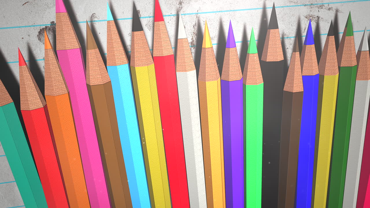 Premium stock video - Closeup of kids background with colourful pencils ...