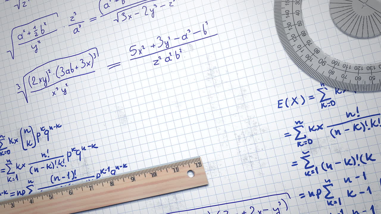 Premium stock video - Closeup mathematical formula and elements on ...