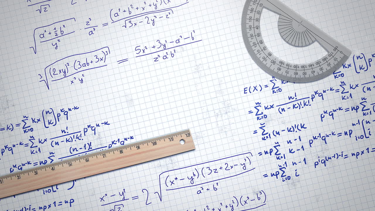 Premium stock video - Closeup mathematical formula and elements on ...
