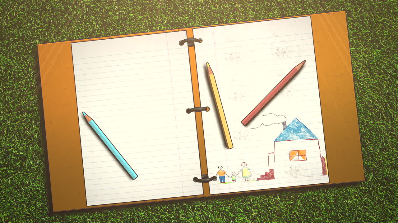 Premium stock video - Closeup of kids background with notebook and ...