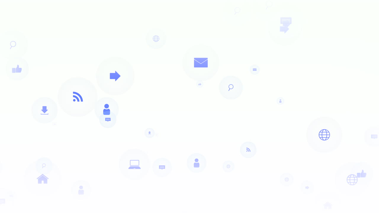 Premium stock video - Motion network icons on simple background