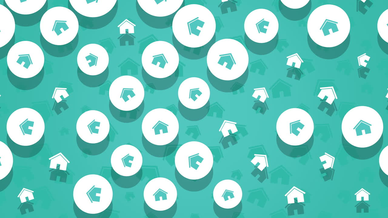 Premium stock video - Motion house icon on simple network background 1