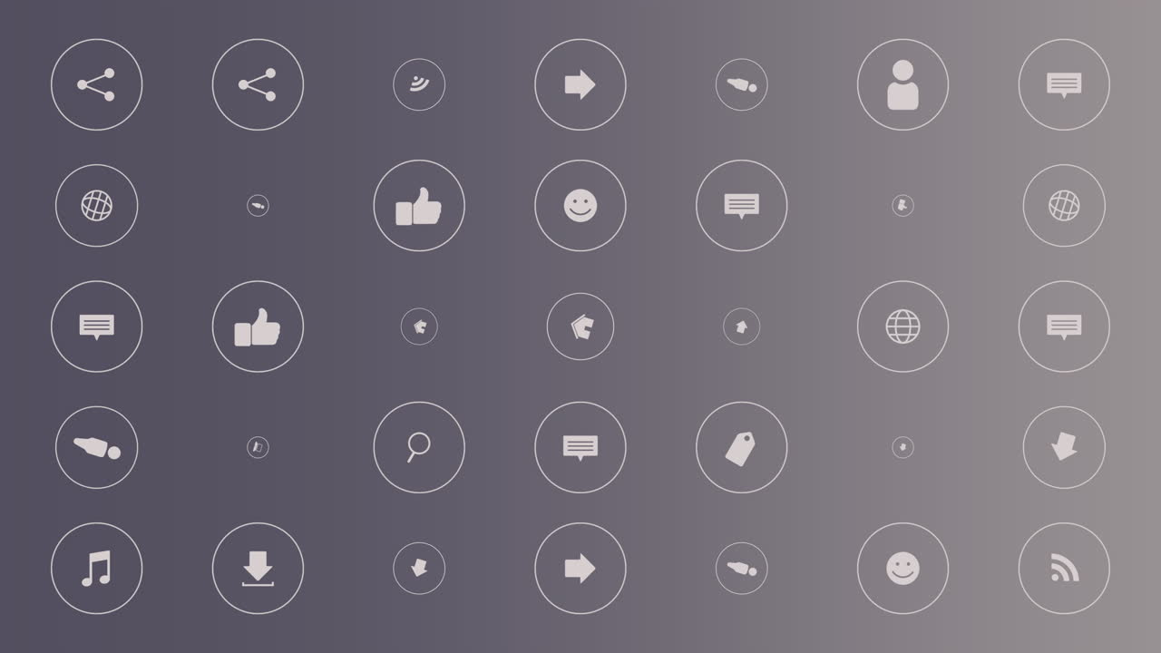 Premium stock video - Motion network icons on simple background 5