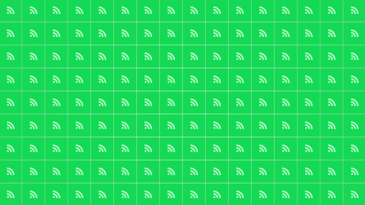Premium stock video - Motion feed icons on simple network background 4