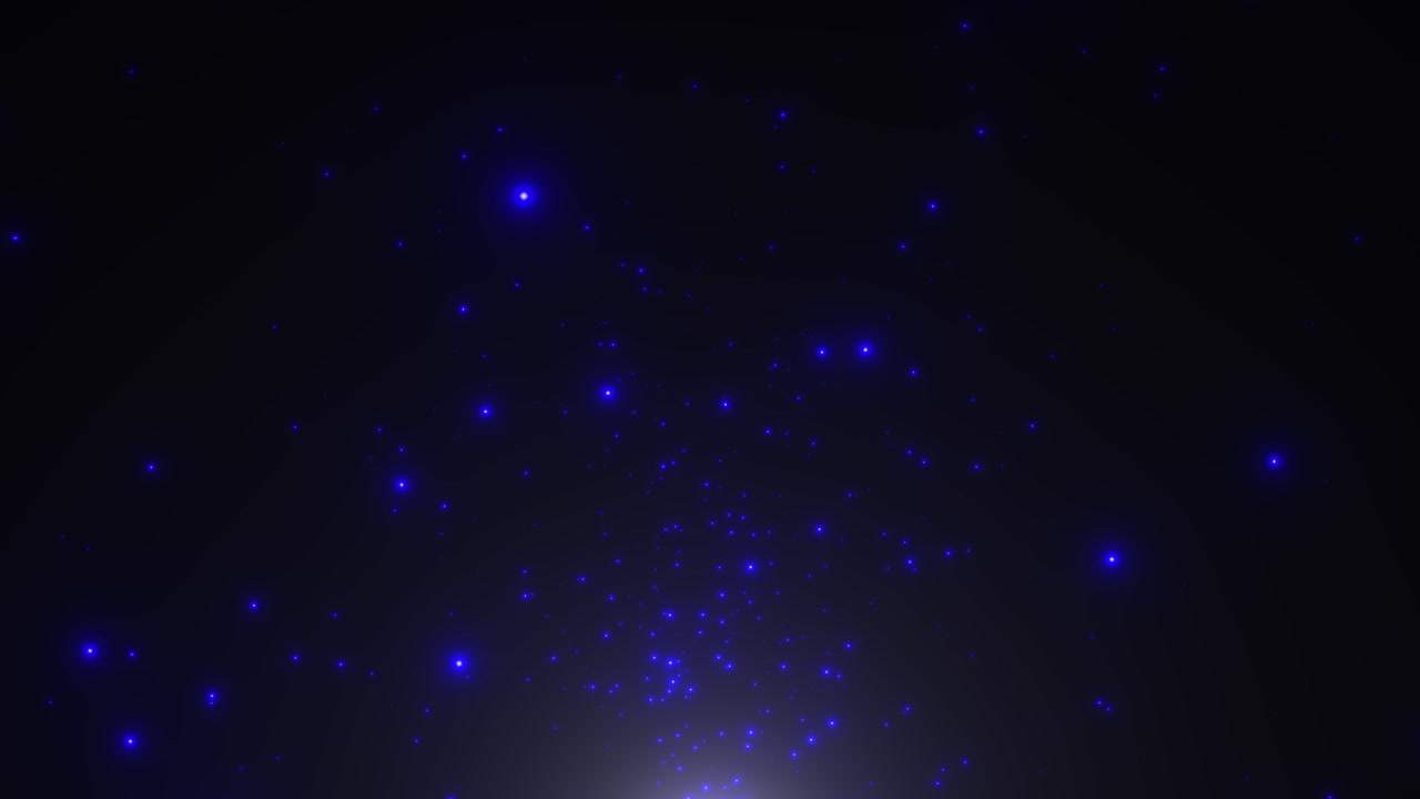 Premium stock video - Motion blue particles and stars in galaxy 5