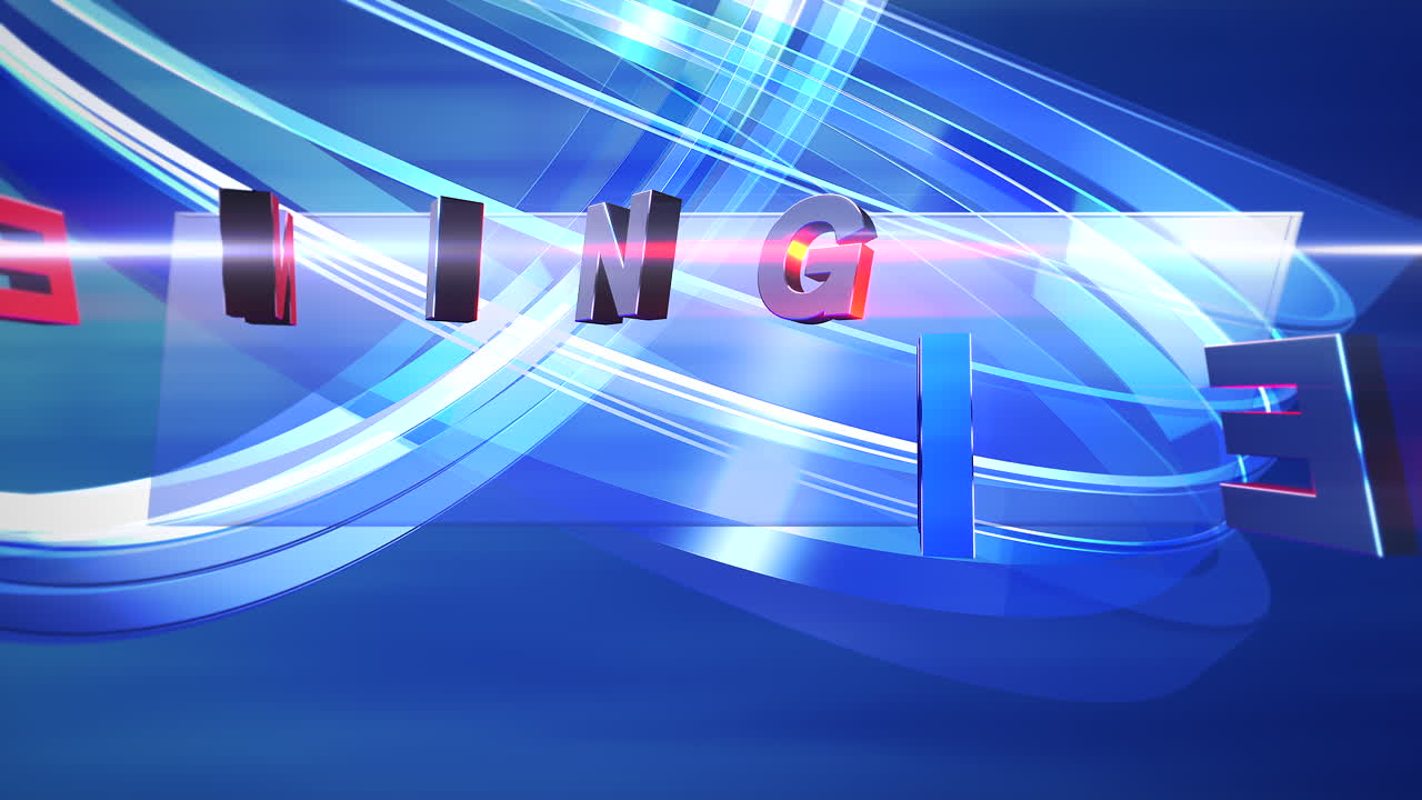 Premium stock video - Text evening news and news intro graphic with lines