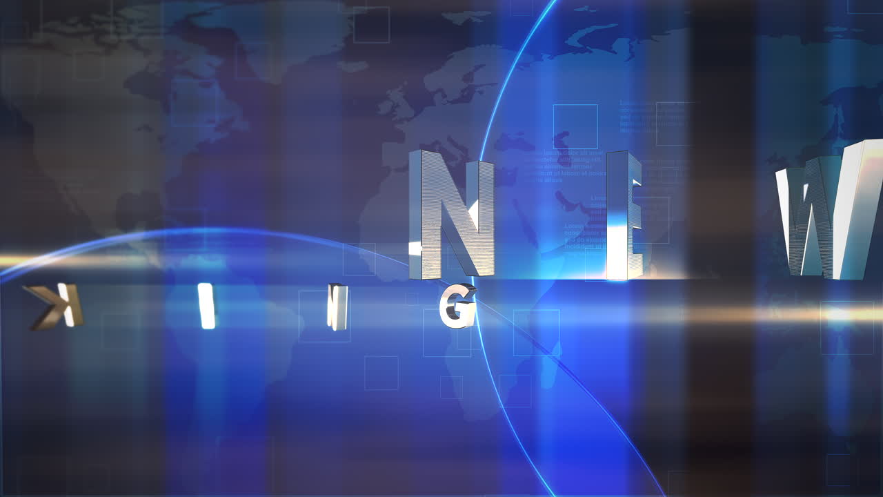 Premium stock video - Text news breaking and news intro graphic with grid