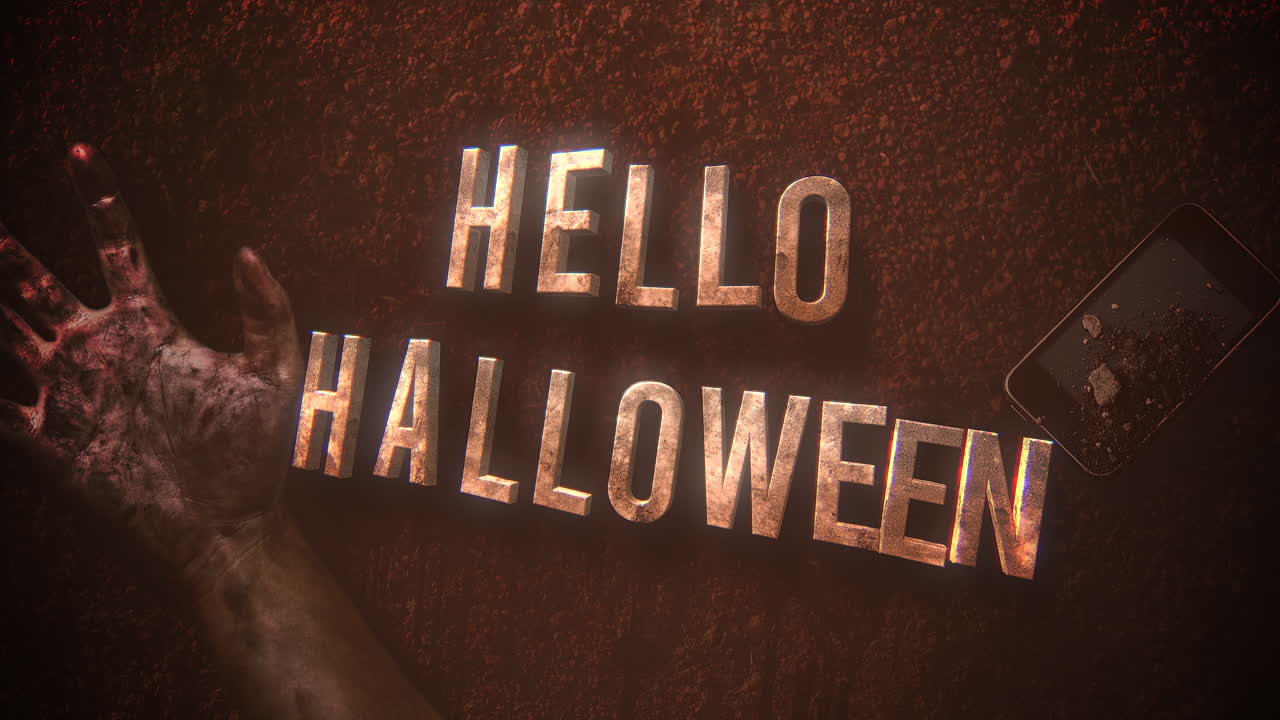 Premium stock video - Hello halloween on mystical horror background ...